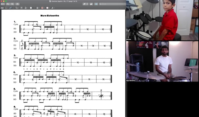 Teach drum lessons for kids and adults thru zoom by Aldomartnez | Fiverr