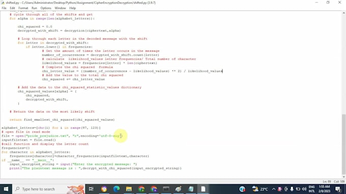 Chisquare Based Encryption Python By Parameshs Fiverr