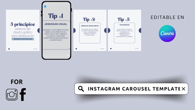 Instagram carousel template canva by Abrilpertica | Fiverr