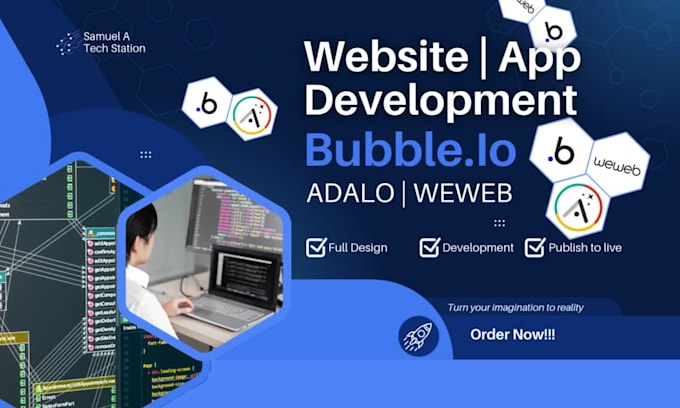 Develop bubble adalo bubble io website weweb web app saas mvp bubble crm by Samuel_6753 | Fiverr