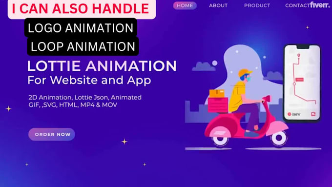Do interactive loop logo json svg lottie animation for web and app splash screen by Risinolysky ...
