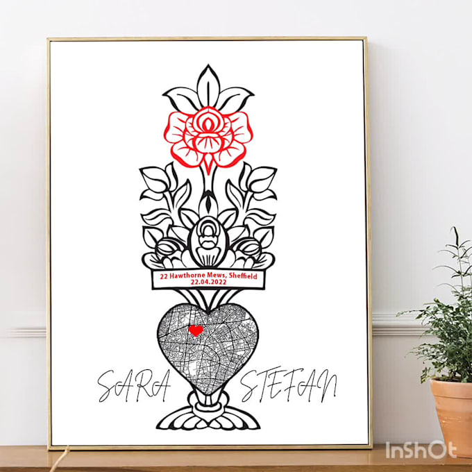 Design personalized heart icon city map for couple gifts in 24 hours by ...