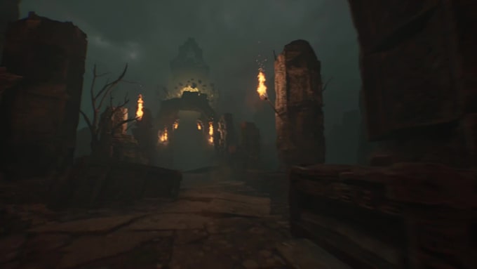 Create stunning unreal engine environment, terrain levels design for game, world by Davi ...