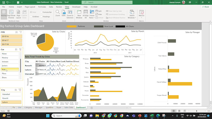 Do excel graphs, charts, pivot table, data entry and excel dashboards by Shababhussai139 | Fiverr