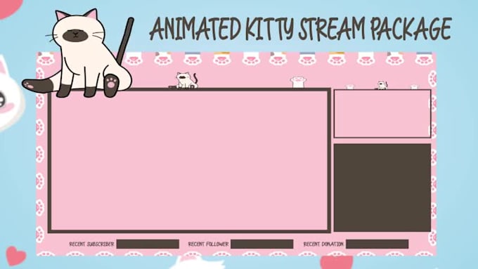 Design animated cute kitty stream package by Lmehede | Fiverr