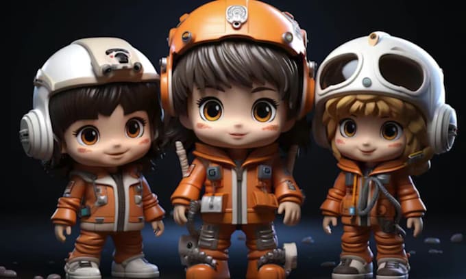 Do 3d chibi cartoon funko pop characters anime vtuber model and vtuber ...