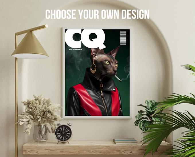 Create personalized cat magazine cover poster by Selena_moore | Fiverr