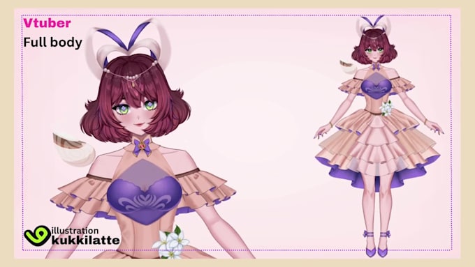 Design and draw live2d model for vtuber by Wemochan | Fiverr