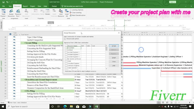 Create project plan using microsoft project by Sumedha1997 | Fiverr