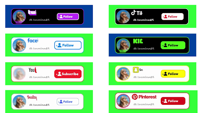 Do social media all platform follow button popup animation by ...