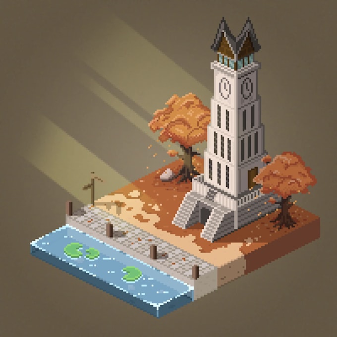 Do aesthetic isometric pixel art by Corneliatears | Fiverr