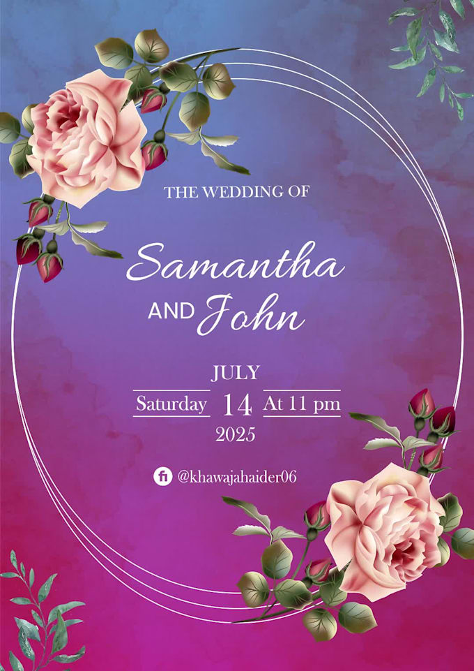 Create elegant and custom wedding card designs by Khawajahaider06 | Fiverr