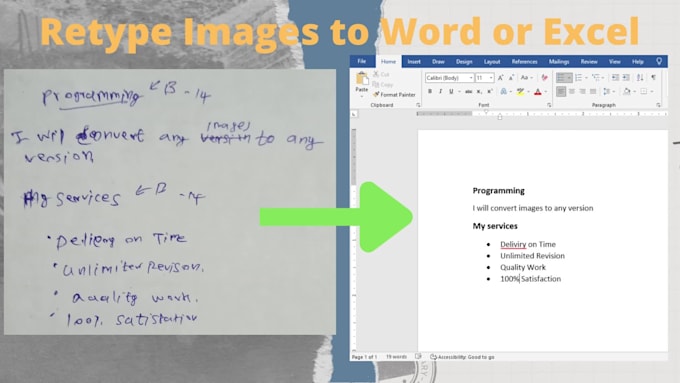 Convert Scanned Images Handwriting Pdf To Excel Word By Typist 