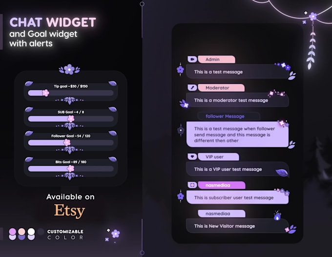 Create custom chat goal and event widget for your twitch stream by Sanjidaart | Fiverr