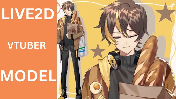 Rig and draw streaming live2d vtuber model, 2d vtuber model, png tuber ...