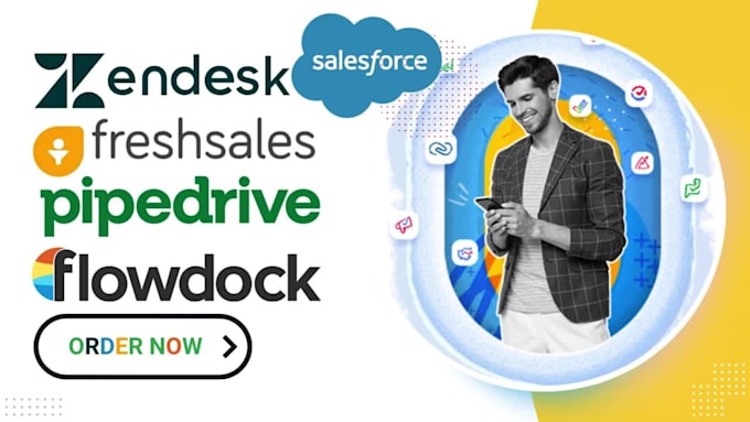 Setup automate integrate your zendesk freshsales flowdock salesforce pipedrive by Crm_innovate ...