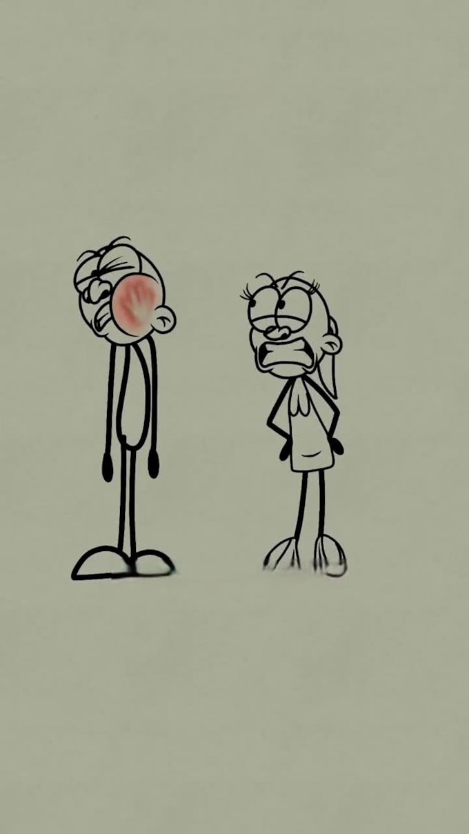 Retro art comic art 2d stickman animation stick figure 2d videos vtuber ...