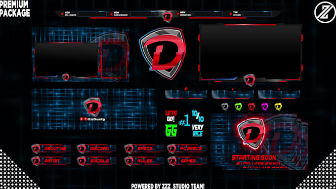 Create animated twitch overlay, logo and full stream package by Zzz ...