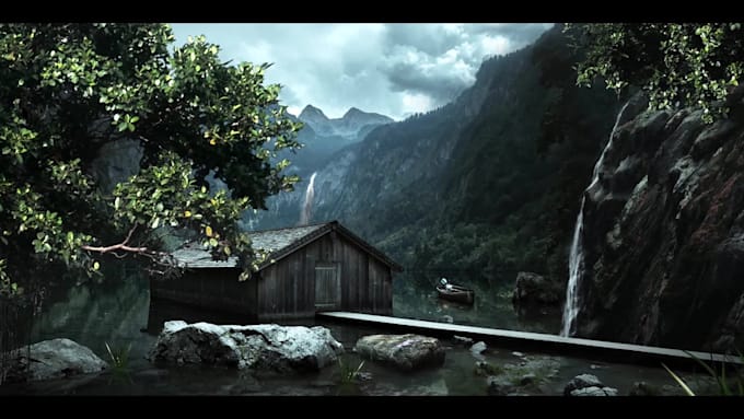 Made 2d matte painting , turn into 3d realistic scene by Adi_sangle33 ...