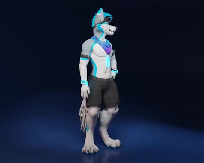 Vrc avatar 3d furry vrchat avatar 3d nsfw avatar ffixv fursona model wolf model by Vatarsteph ...