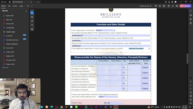 Create editable fillable and interactive pdf form by Ahmadbutt_ | Fiverr
