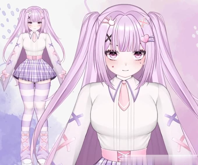 Draw live 2d model live2d vtuber avatar designing and rigging by ...