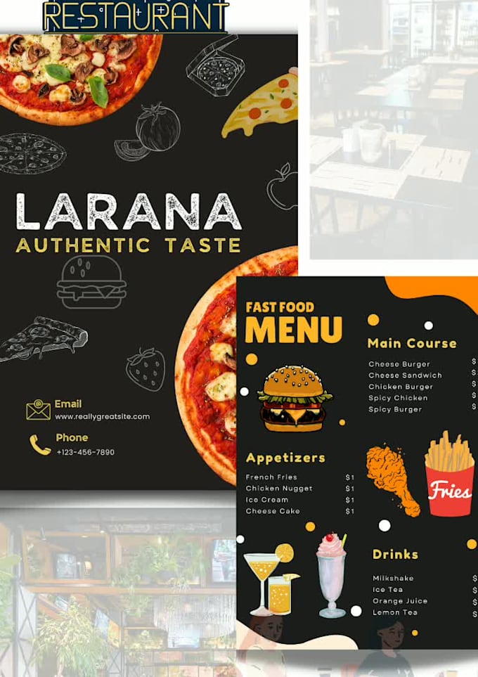 Design food menu,restaurant menu, food flyer,brochures,menu card ...