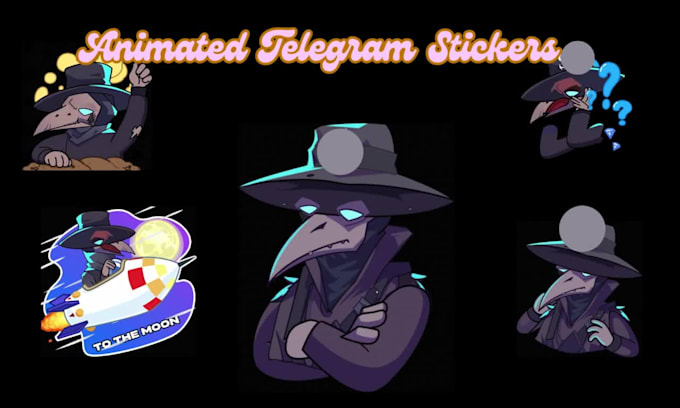 Create 2d animated crypto stickers telegram stickers animated telegram ...