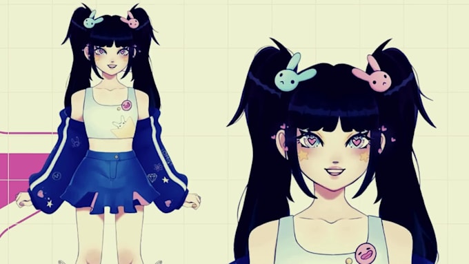 Do live2d vtuber rigging, 2d model design, psd prep and 2d character ...