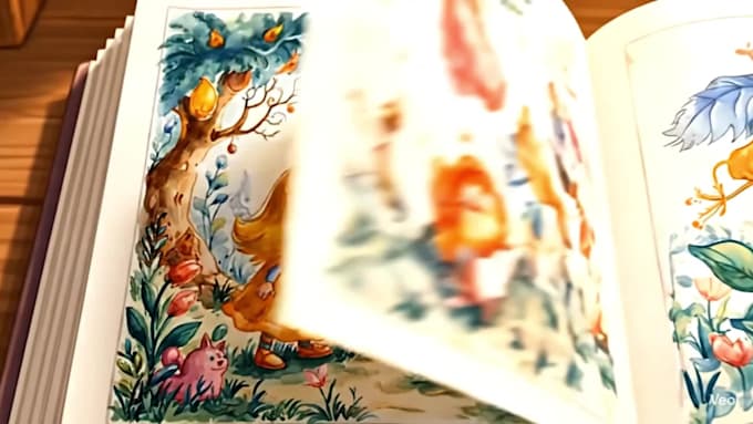Do whimsical children storybook illustration and animation, kid picture ...