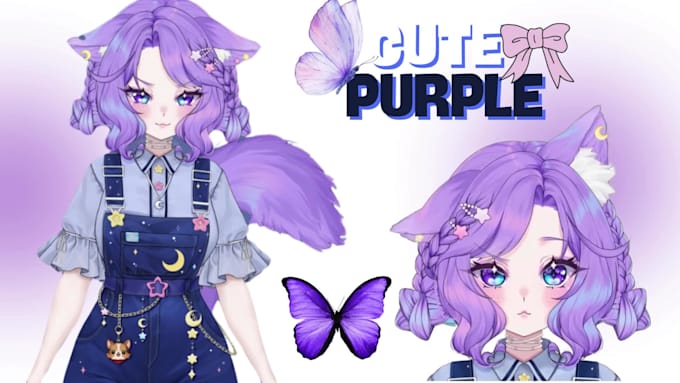 Model and rig 3d vtuber anime character, live2d vtuber model for ...
