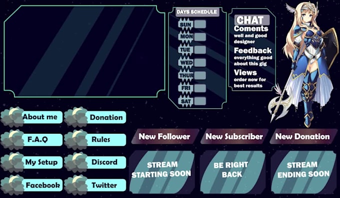 Do outstanding twitch custom animated vtuber stream overlays by ...