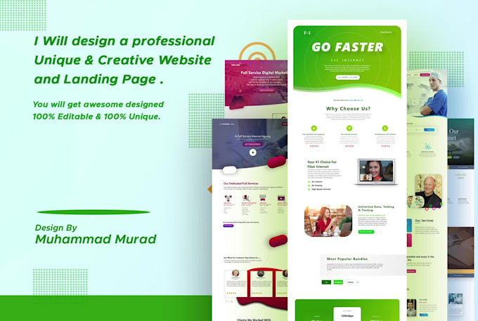 Design a creative and unique website landing page exclusive by ...