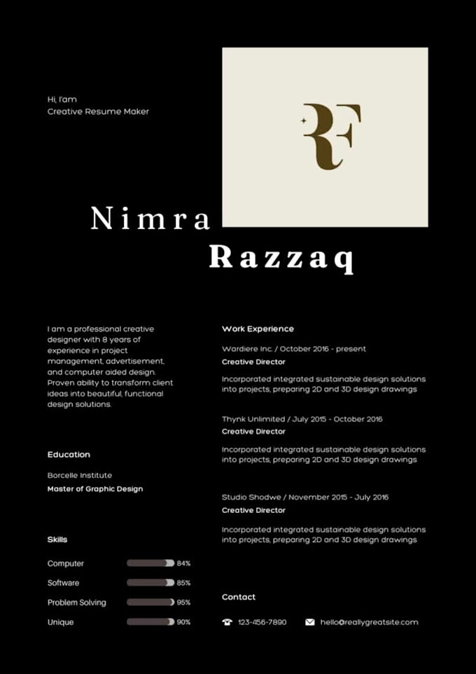 Create and edit professional resumes and cv design by Nimrarazzaq05 ...