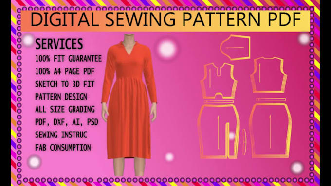Create digital sewing pattern professionally by Rozi91 | Fiverr