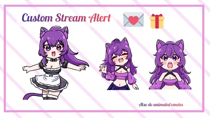 Do animated chibi twitch alerts by Melodyinspires | Fiverr