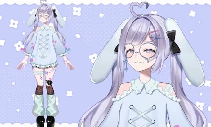 Design 2d vtuber model live 2d rigging in vtube studio for live ...
