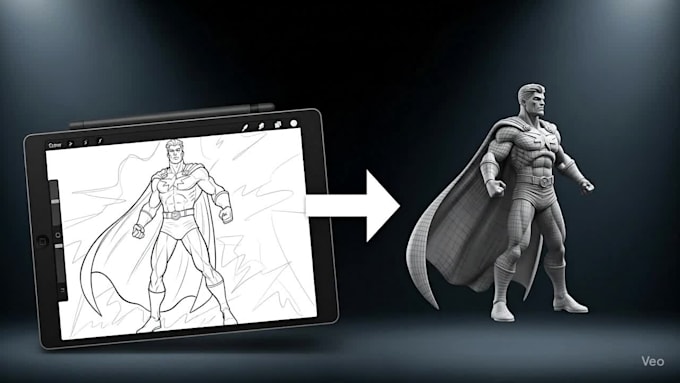 Convert 2d to 3d character model, custom 3d miniature stl for printing ...