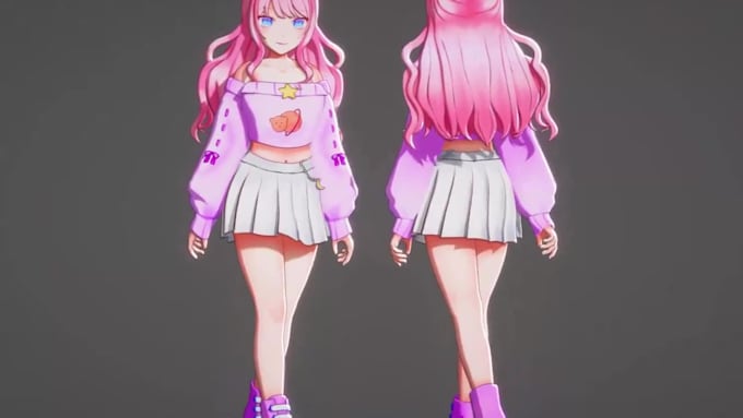 Do vtuber commission, draw live2d 3d vtuber model rig vrchat anime ...