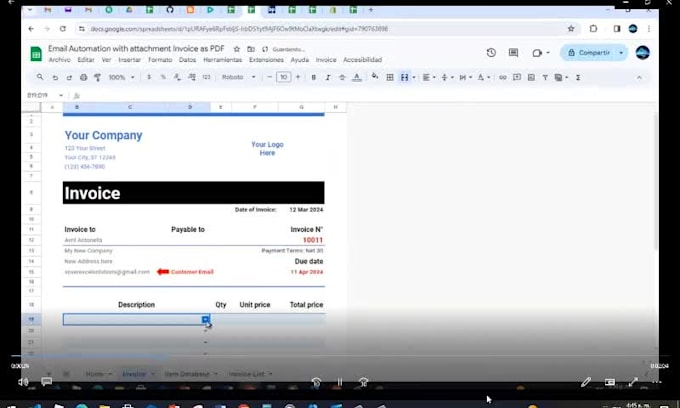 Create email automation for pdf invoices in google sheets by Pedropablo21 | Fiverr