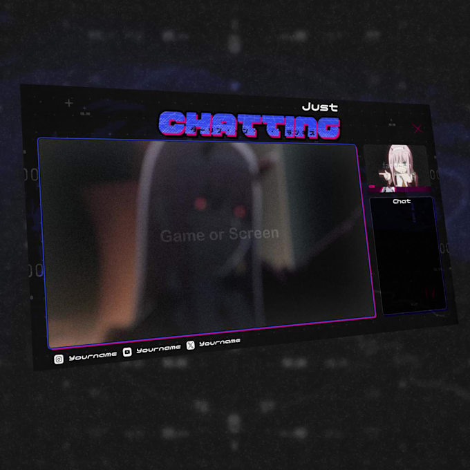 Create a anime tech girl overlay streaming pack by Valerio168 | Fiverr