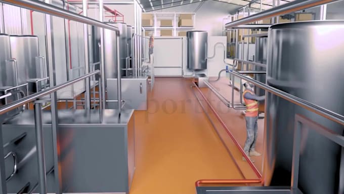 Create 3d factory animation 3d explainer video 3d walkthrough animation ...