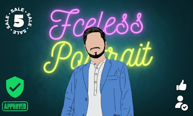 Draw faceless cartoon portrait from your photo by Knownfreelance | Fiverr