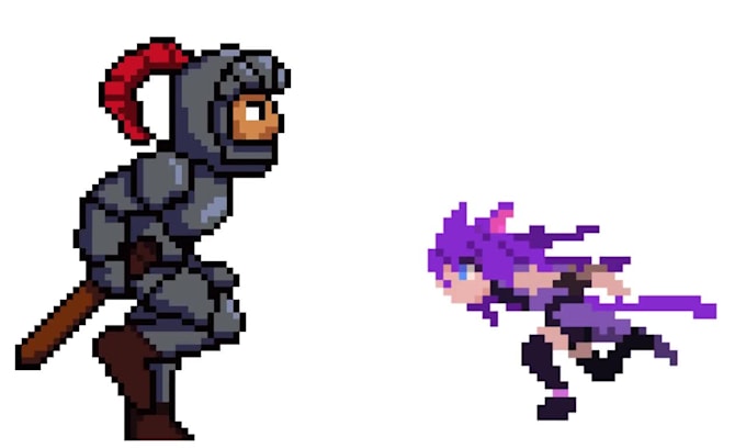 Create pixel art 2d retro pixel game art pixel character animation ...