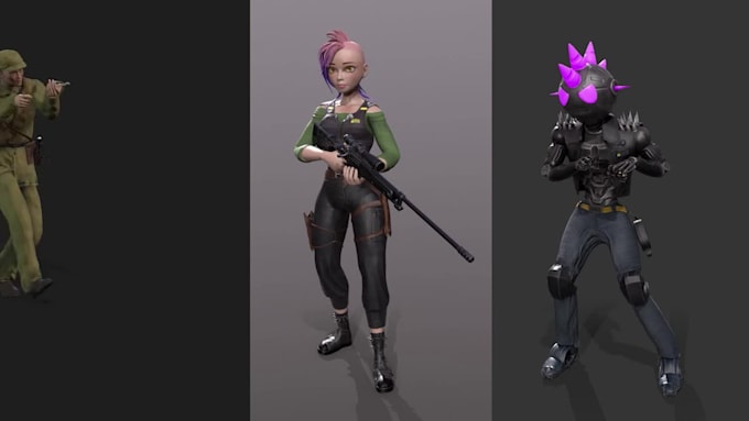 3d model and texture characters for video games by Insight_archviz | Fiverr