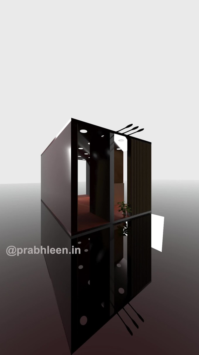 3d stall design with lighting and walk thorugh by Prabhleen2326 | Fiverr