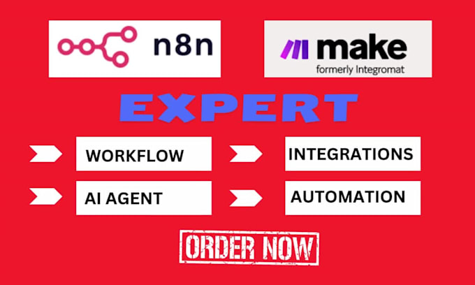 Automate your business workflows with n8n, n8n ai agent make integromat make com by Sammie_blaq ...