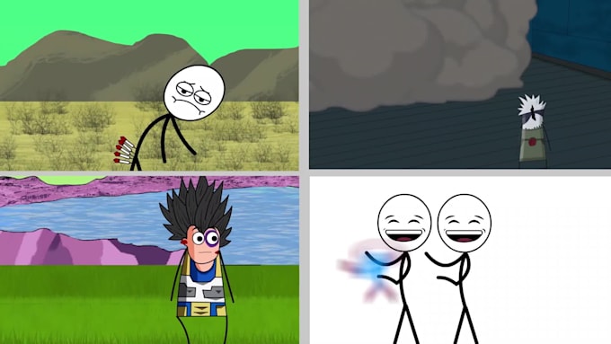 Animate stick figures, stickman characters, cartoon by Kashi2581 | Fiverr