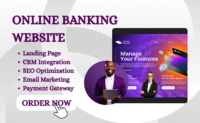 Build online banking website design landing page online banking app ...