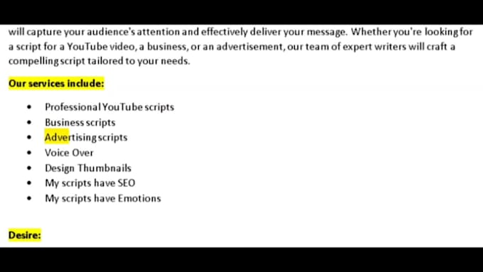 Write professional youtube, business, and advertising script by Agditv ...